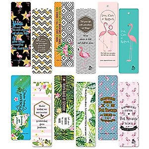 On Sales! Flamingo Bookmarks 60 pcs. Free Beauty E-Book. Encouraging, Inspiration, Unique Design Bookmark. Bookmark Card. Best Thanksgiving, Christmas Gift. Bookmark Bulk