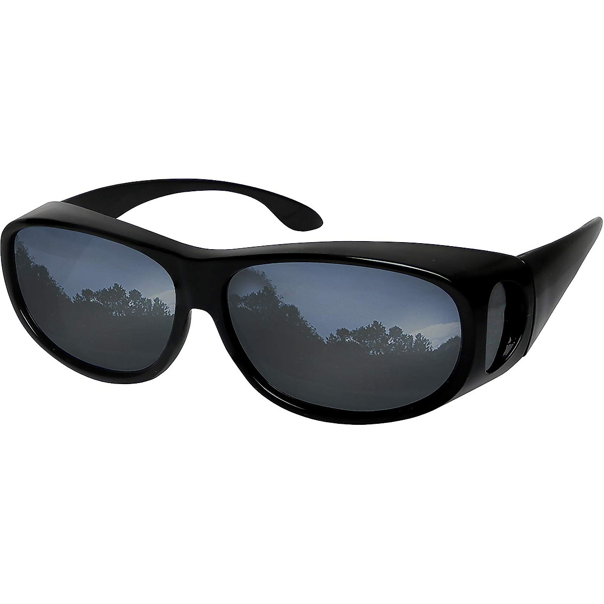 Fit Over Sunglasses Polarized Lens Case Included Wear Over Prescription Eyeglasses 100% UV Protection for Men and Women Silver Mirror Lens