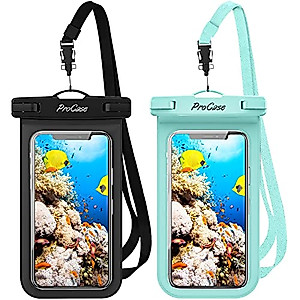 ProCase Universal Waterproof Case Phone Pouch Holder, 7 Inch Underwater Cellphone Dry Bag for iPhone 13 Pro Max Mini 12 11 Pro Max Xs XR X 8 7, Galaxy S21 S20 Pixel for Beach Swimming -Black/Green