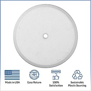 American Built Pro Cleanout Cover Plate Flat Design (1/2" Rise) - Includes One #14 Screw, Size 4.25 Inch Round White Color Built With High Impact Recycled Plastic Ideal For Hiding Open Drains