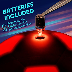 GlowCity Light Up LED Soccer Ball for Kids - Size 3, Black/Red