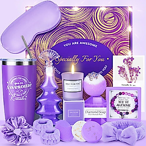 Gifts for Women, 15PCS Self Care Gifts for Women, Purple Relaxing Care Package, Unique Mothers Day Gifts Idea for Mom Her, Best Friend Gifts for Women