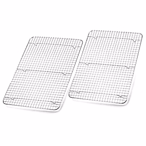 Foraineam 2-Pack Stainless Steel Cooling Rack, 11.5 x 16.5 inch Large Baking Rack Fits Half Sheet Pans, Oven Safe Wire Rack for Cooking, Roasting & Drying