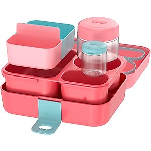 THERMOS Kids Freestyle 8 Piece Food Storage Kit, Pink/Peach