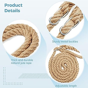 Wooden Tree Swing, 500lbs Load Capacity Heavy-Duty Wooden Swing for Adults & Kids, Waterproof Hanging Swing Seat with Adjustable Height for Indoor & Outdoor