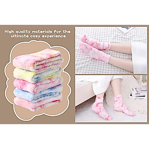 WYTartist Fluffy Socks for Women Winter Thick Warm Fuzzy With Grippers Socks For Home Bed Floor Girls Socks Chirstmas Gifts (Set H)