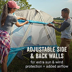 Coleman Portable 7x7ft Backpack Sun Shelter, Lightweight Adjustable Sun Shade with Easy Setup Pre-Attached Poles, Ideal for Beach, Park & Sidelines