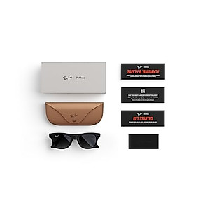 Meta Regular Square Sunglasses, Wayfarer, Matte Black/Polarized Gradient Graphite, Regular (Renewed)