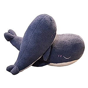 Cute Whale Stuffed Animal Plush Toy Soft Whale Plush Hugging Pillow for Kids Adults Birthday Gifts 25 cm