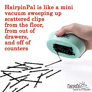 HairpinPal Magnetic Bobby Pin Holder - Easy Hair Clip and Pin Collector - Manage Hair Clips - Barrettes - Bobbi Pins - Keeps Rooms Tidy - Ideal for Travel - Sea Foam Teal - Made in the USA