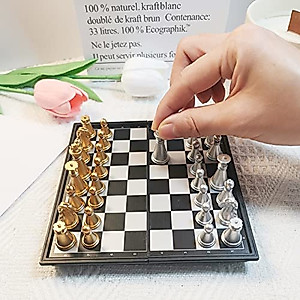 Mini Chess Set - Vikutu 5.11 Inch Small Portable Travel Chess Set - Magnetic Chess Board Set - Super Fun for Party Travel Family Game 2 players
