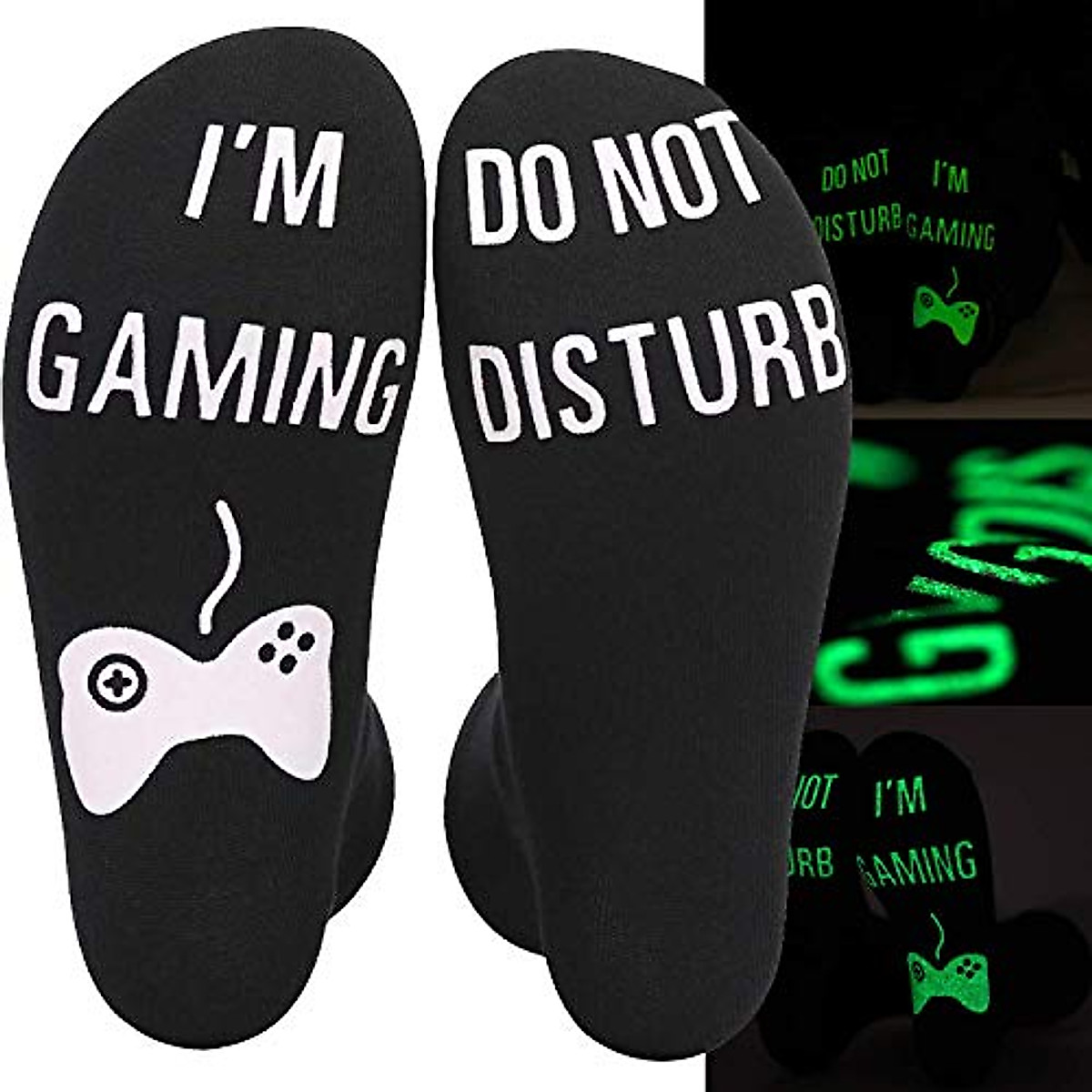 DKXZWL Do Not Disturb I'm Gaming Socks Novelty Socks Funny Christmas Stocking Stuffers Gifts for Kids Sons Boyfriends Husbands Dad Father