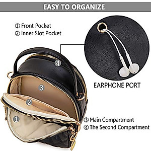 Mini Backpack Purse,VONXURY Fashion Small Leather Quilt Backpack Convertible Casual Travel Daypack for Women Ladies Girls