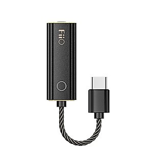 FiiO JadeAudio KA1 Headphone Amps Amplifier Tiny USB DAC High Resolution 3.5mm Lossless for Smartphones/PC/Laptops/Players(Type C, Black)