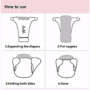Ohbabyka Baby Reusable Waterproof Bamboo Cloth Diapers Nappies + 5 pics Insert (One Size, Girls)