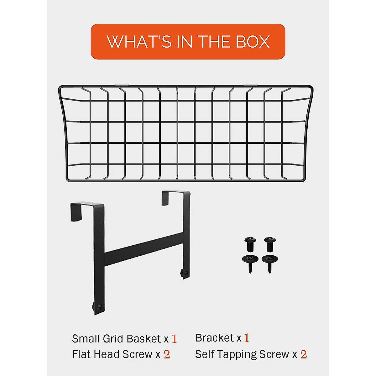 MaraFansie Grid Storage Basket, Over the Cabinet Door Organizer, Hanging Basket with Hook Over the Cabinet/Railing, Under Sink Kitchen Cabinet, Pantry, Bathroom, Small, Black, 1 Pack