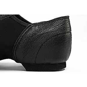 Danz Plus Slip On Leather Jazz Shoes Adult & Child (US 5 Adult, Black)