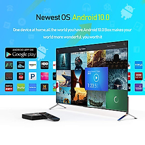 Android 10.0 TV Box, TUREWELL Android Box Super 2GB RAM 16GB ROM Allwinner H3 Quad-Core Media Player Support 2.4GHz WiFi, 3D 4K H.265 Smart TV Box