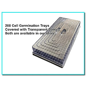 RooTrimmer 10Pcs Seedling Trays Seed Starter 1020 Tray, Plant Grow Kit Greenhouse with Humidity Domes and 200 Cell Seedling Trays