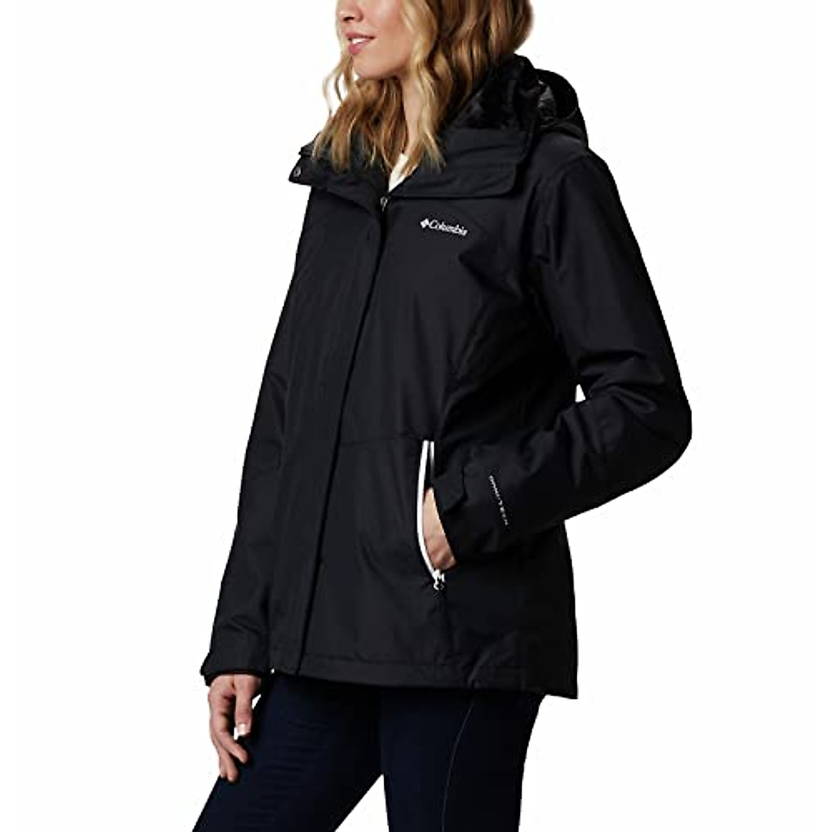 Columbia Women’s Bugaboo II Fleece Interchange Winter Jacket, Waterproof & Breathable, Black, Large