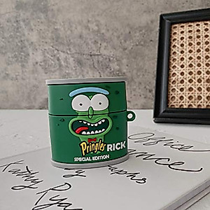 HAOZOHAO Compatible with AirPods Pro Case [3D Rick and Morty Cute Unique Cartoon ] Personalized Custom Skin Silicone Protective Cases(Green)