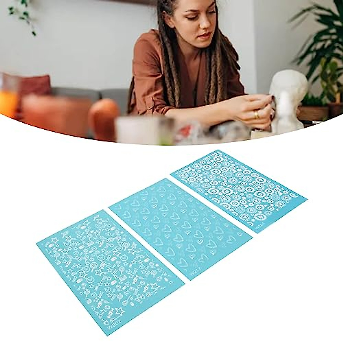 Polymer Clay Silk Screen Stencils, Exquisite Pattern Silkscreen Print Kit for Printing on Clay (202, 204, 217)