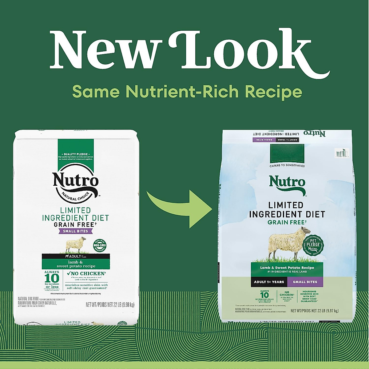 NUTRO Limited Ingredient Diet Small Bites Adult Dry Dog Food Lamb & Sweet Potato Dog Kibble, 22 lb. Bag