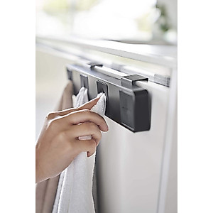 Yamazaki Push Dish Home Self Adhesive Plastic | Towel Holder, One Size, Black