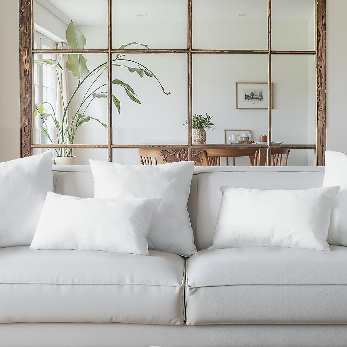 Phantoscope 18 x 18 Pillow Inserts, Set of 4 Hypoallergenic 100% Virgin Fiber Square Form Decorative Throw Pillow Inserts, Made in USA Couch Bed Pillows - 18 inches