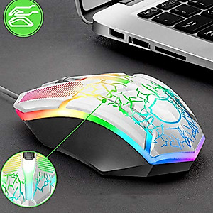 Wired Gaming Keyboard Mouse Combo Set,Colorful LED Backlit Desktop Computer Gaming Keyboad,Lighted Laptop Gaming Mouse Keyboard kit
