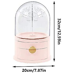 Jewelry Box Jewelry Boxes Jewelry Box Rotating Jewelry Boxes Multifunctional Necklace Hangers ABS Dust Cover Organizer Box Large Capacity Exquisite Storage Boxes jewellery case Jewelry Organizer