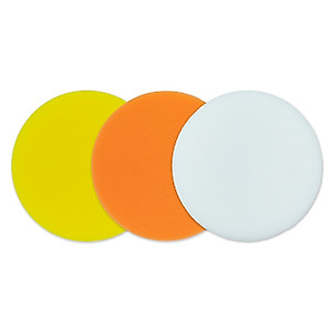 Tool Guy Republic 5.5" Foam DA Pad for use with 5" Backing Pads (Yellow/Heavy Cut, Orange/Medium Cut, White/Polish)