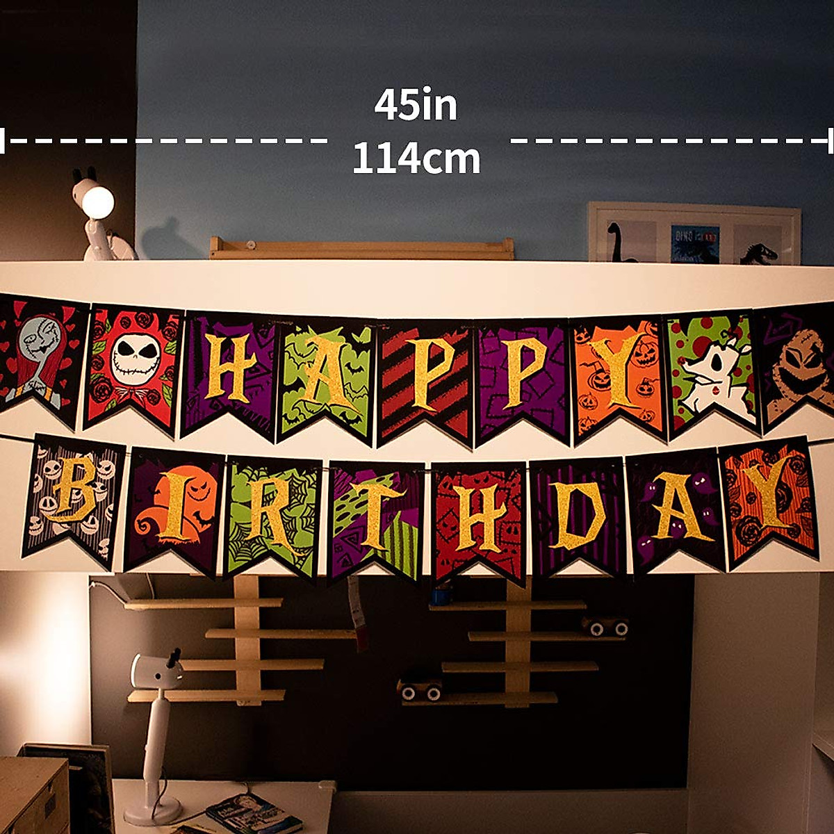 Madodo, Nightmare before Christmas inspired Birthday Banner, Happy Birthday Banner, Movie, Jack, Sally, Halloween, Christmas, Birthday Favors, Party Supplies, Party Décor