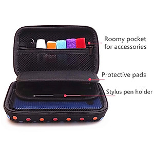 Soyan Hard Carrying Case for Nintendo New 3DS XL and 2DS XL, 16 Game Card Holders, with Carry Handle (Polka Dots)