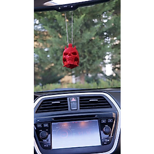 Skeleton Skull Car Accessory Miror Accesory 3 * 2 * 2,5" (Red)