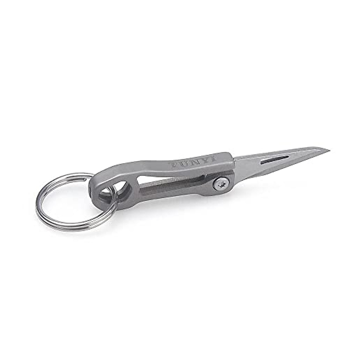 TUNYI Mini Folding Pocket Knife, EDC Tiny Package Knife, 1" Stainless Steel Blade with Titanium Alloy Handle, Ultra Compact and Lightweight