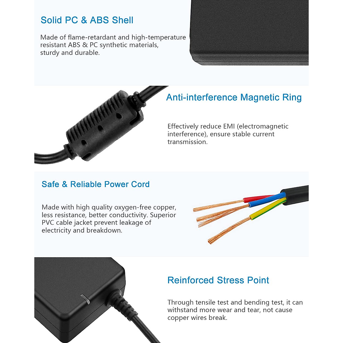ALITOVE 12V 8A 96W Power Supply Adapter AC to DC Converter AC 100V ~ 240V to DC 12V 8amp Transformer LED Driver with 5.5x2.5mm DC Jack for 5050 3528 LED Strip Module Light, CCTV