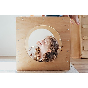 Montessori Climbing Cube with Optional Rock Wall Climbing Ramp (with 1 Ramp)