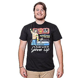 WWE John Cena Then Now Forever 8 Bit Adult T-Shirt(MD, Black)