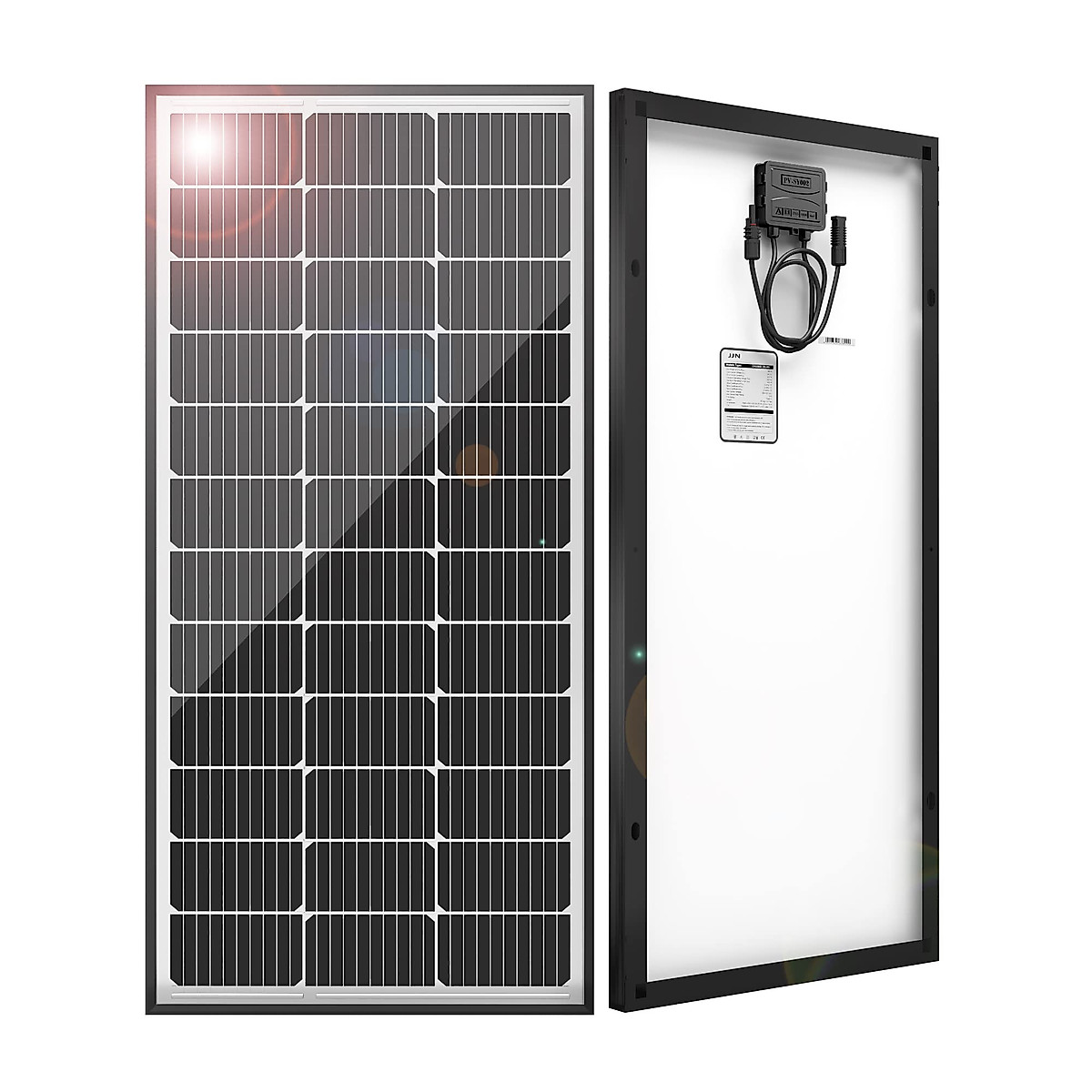 JJN Solar Panel 4PCS 100W 12V Solar Module High Efficiency 9BB Monocrystalline Solar Panel for RV Home Boat and Other Off Grid System