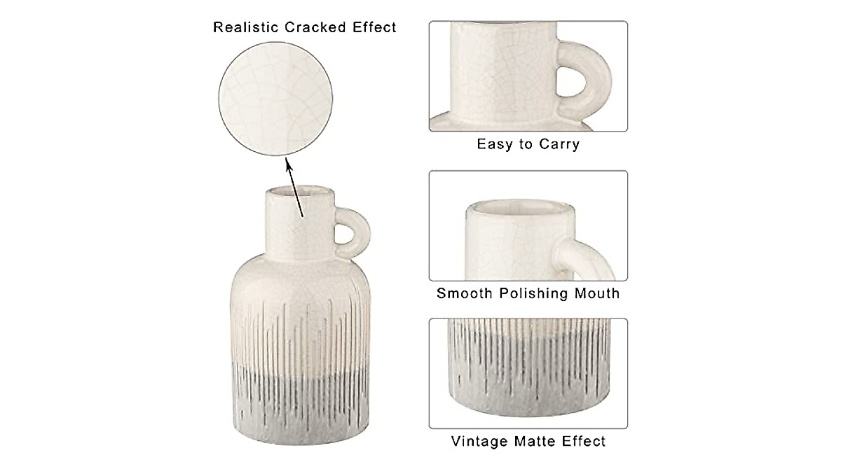 Stylish Ceramic Two-Tone Boho Flower Vase