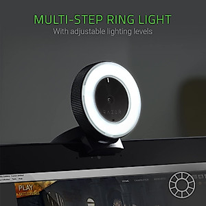 Razer Kiyo: Full HD 1080p 30FPS/720p 60FPS Computer Camera - Built-in Adjustable LED Ring Light Webcam - Advanced Autofocus - Streaming Web Camera for Gaming, Compatible with Windows and Mac (Renewed)