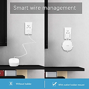 HOLACA Outlet Wall Mount Hanger for eero 6 Dual-Band mesh Wi-Fi 6 Router, Space Saving Holder, Easy Moved, Cord Management for eero 6 Without Messy Wires and Screws (1 Pack)