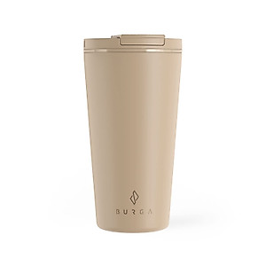 BURGA Travel Coffee Mug (16oz) – Spill-Proof, Secure-Seal Insulated Coffee Mug – Scratch-Resistant, Stainless Steel Travel Mug Stays Hot or Cold – Anti-Slip Coffee Tumbler – Nude Marble Travel Mug