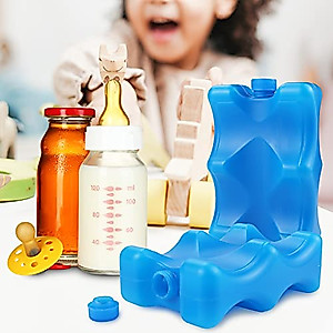 Bercoor 4 Pack Reusable Ice Pack for Breastmilk Storage, Bottle Ice Packs for Baby Bottles, Meal and Breastmilk Storage