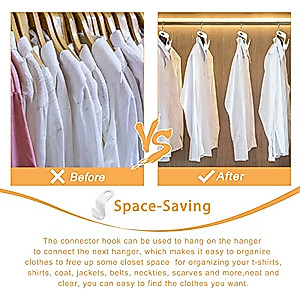 50PCS Clothes Hanger Connector Hooks, Coldairsoap Hanger Extender Clips for Heavy Duty Outfit Hangers Plastic Cascading Hanger Hooks Space Saving Organizer as