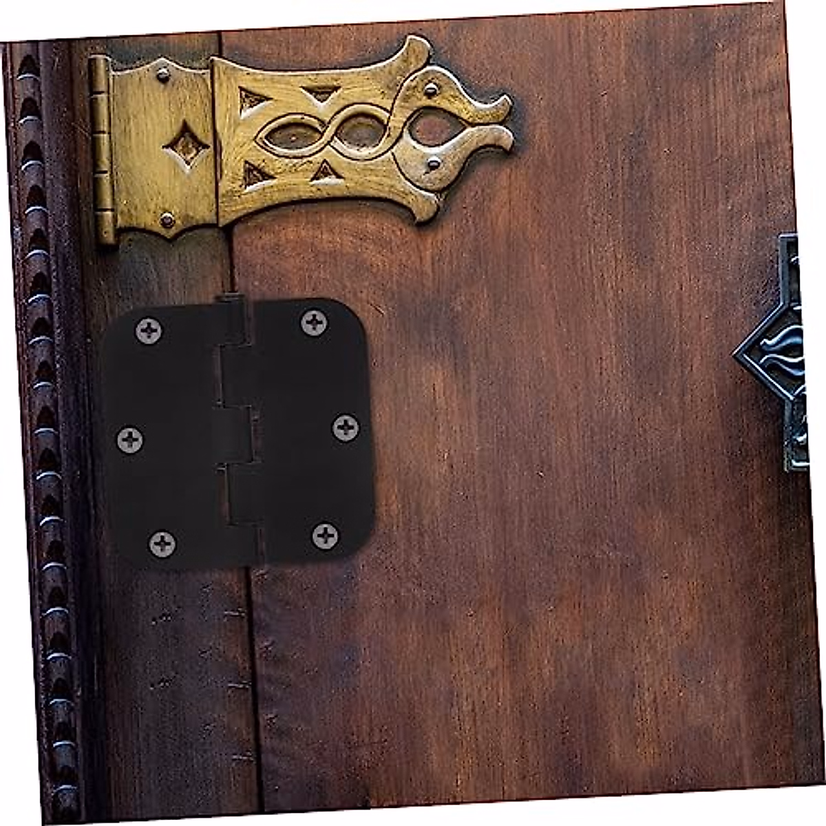 Cabinet Hinges 6pcs Swing Iron Hinge Corner Exterior Door Hinges Heavy Duty Hinge Bathroom Door Hinges Metal Hinges Interior Door Hinge Black Cupboard 8r Iron Hinge