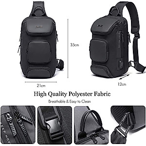 Uaskmeyt Sling Backpack Men Sling Bag Crossbody Shoulder Bag Water Resistant Travel Daypack for Hiking Camping Outdoor Trip