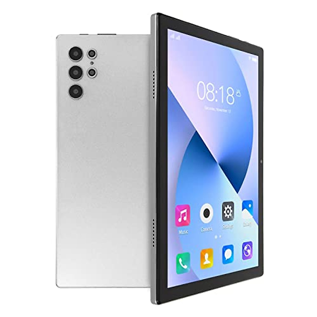 Haofy Tablet, 8 Core MT6753 CPU Intelligent Tablet 128GB ROM Dual Speaker 100-240V US Plug for Office (Silver Grey)