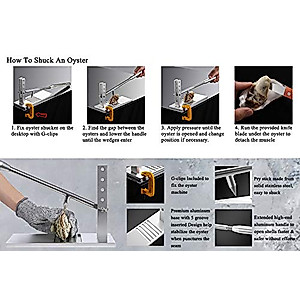 ROPTO Oyster Clam Opener Machine Tool Oyster Shucker Tool Set - Oyster Shucking Knife Board Seafood Opener Tool Set
